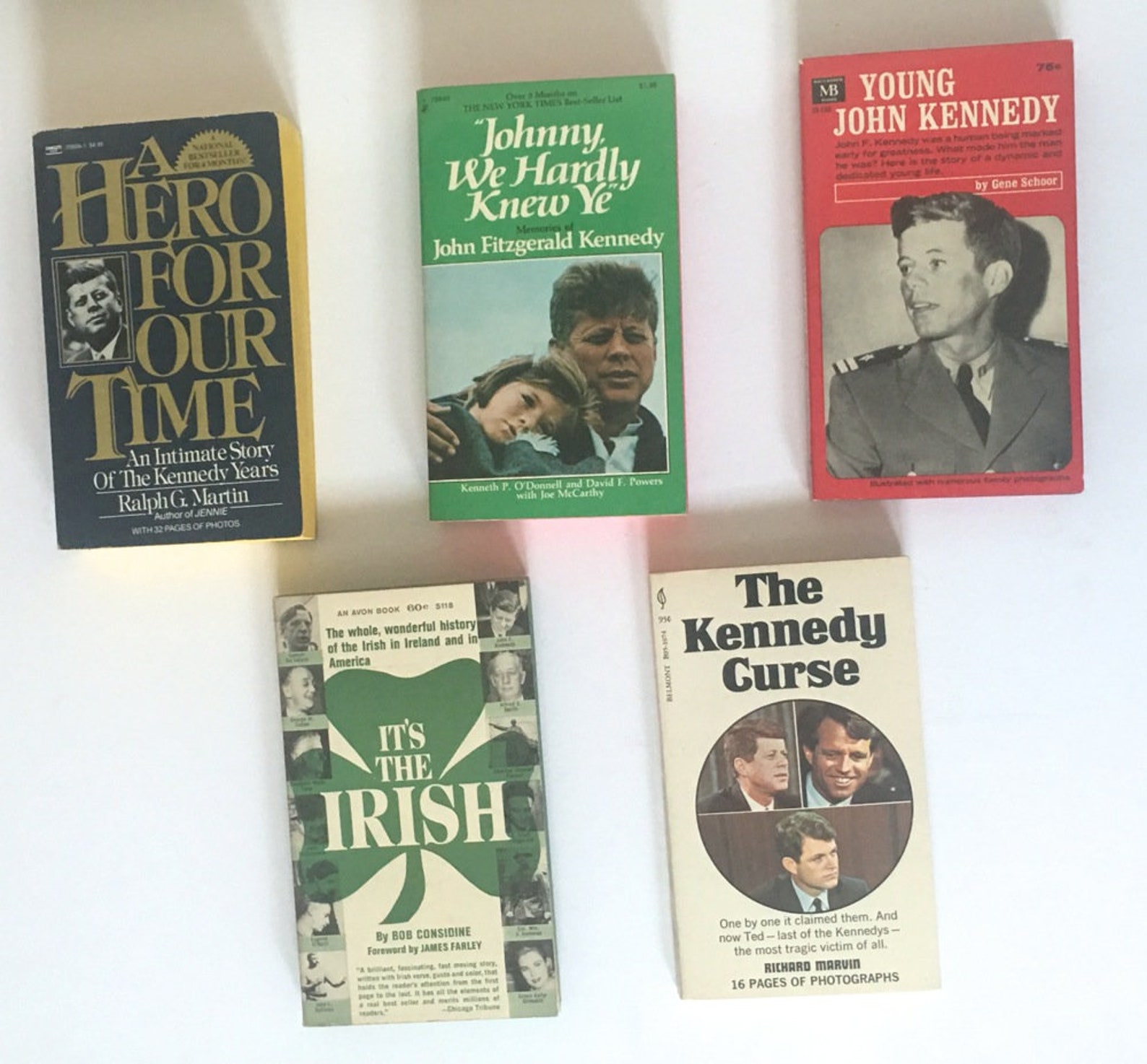 9 Vintage KENNEDY Paperback Books From the 1960s, 70s + 80s - John, JFK ...