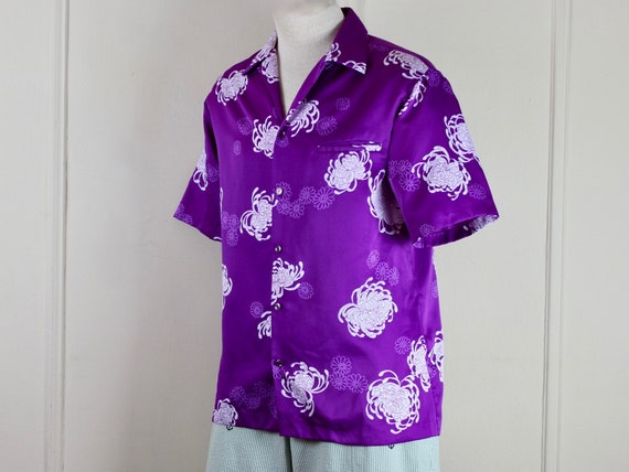 Purple Mums, Purple Mums - 1980s Shiny Hawaiian HILO … - Gem