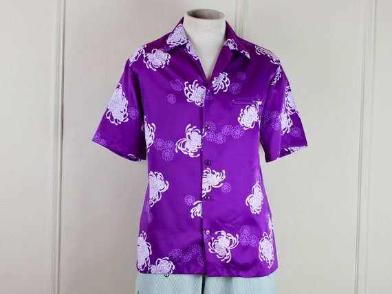 Purple Mums, Purple Mums - 1980s Shiny Hawaiian HILO … - Gem