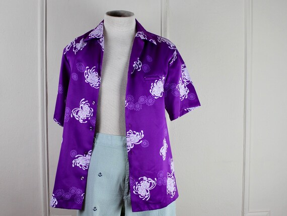 Purple Mums, Purple Mums - 1980s Shiny Hawaiian HILO … - Gem