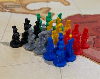 Lot Set Risk Soldiers Army Armies Game Pieces Tokens Green Blue Black ...