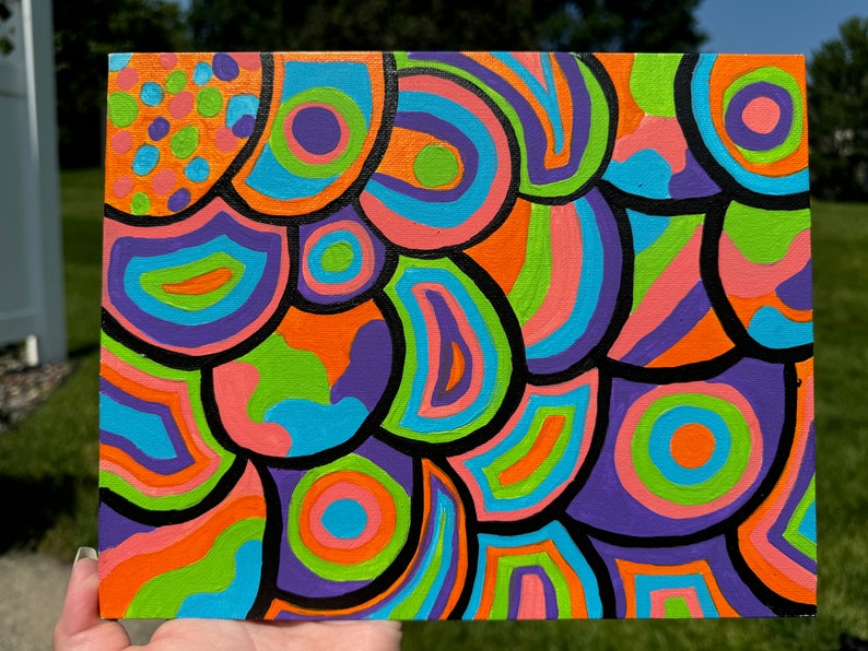 Geometric Groovy Painting - Etsy