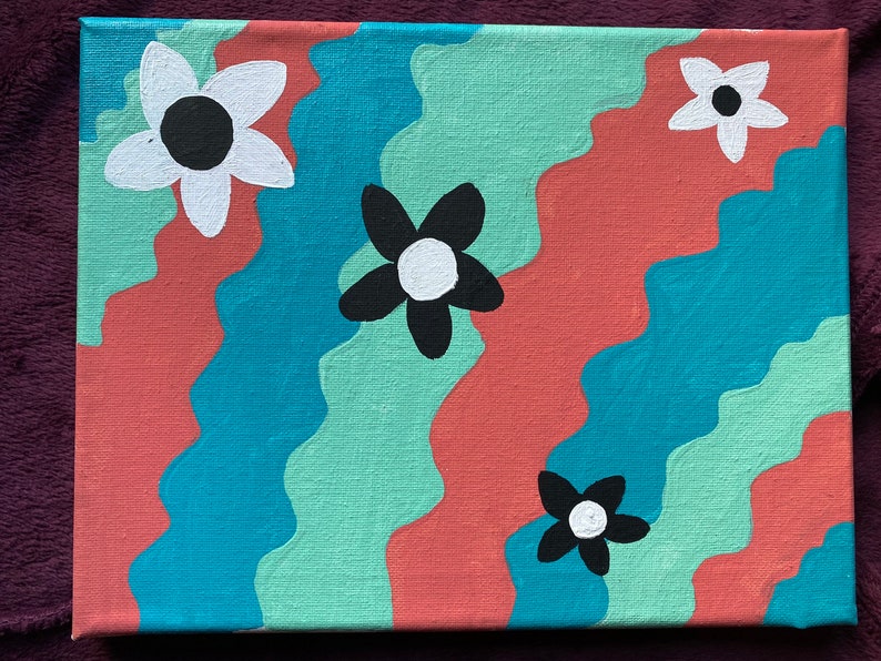 Groovy Flower Painting - Etsy
