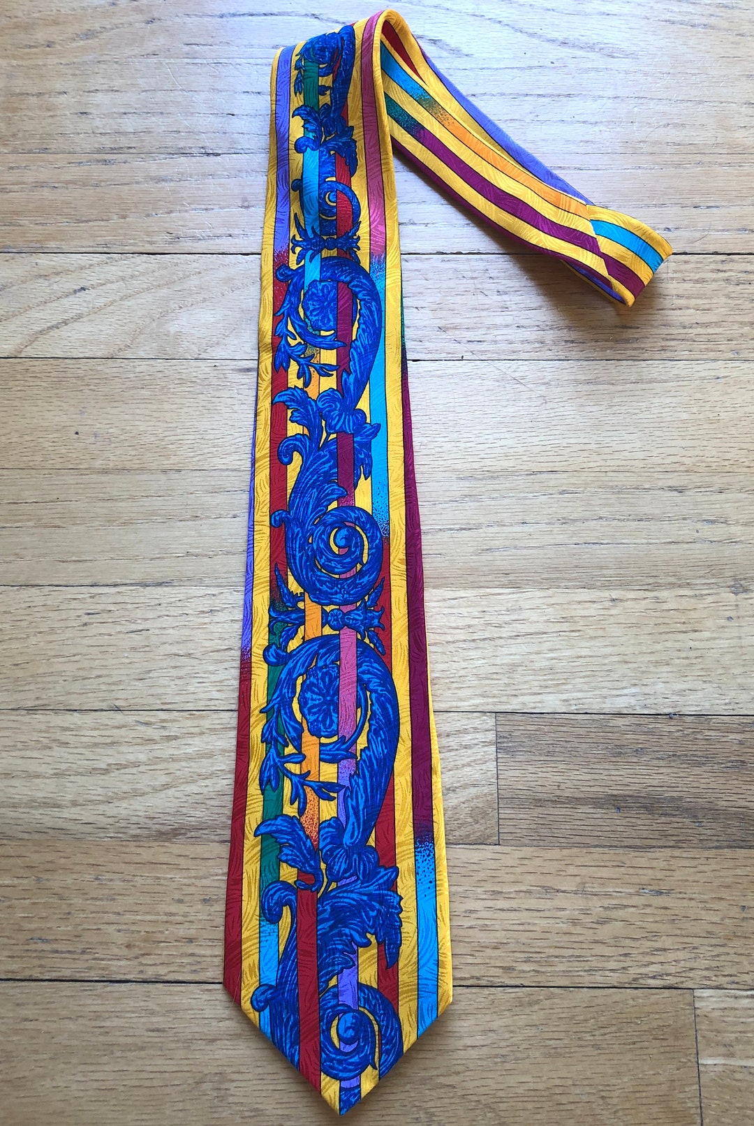 Vintage Rush Limbaugh Silk Tie: Scroll Gold Geometric Pattern - Etsy