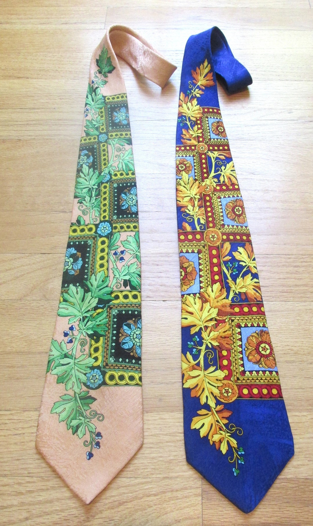 Rush Limbaugh Vintage Silk Ties - Matching Set, Green and Yellow Leaves ...