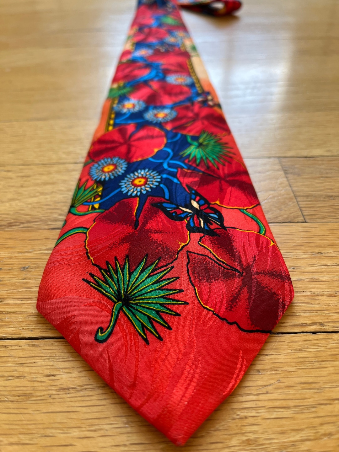 Vintage Rush Limbaugh Silk Tie: "lily Pad (red)" Nature Pattern - Etsy
