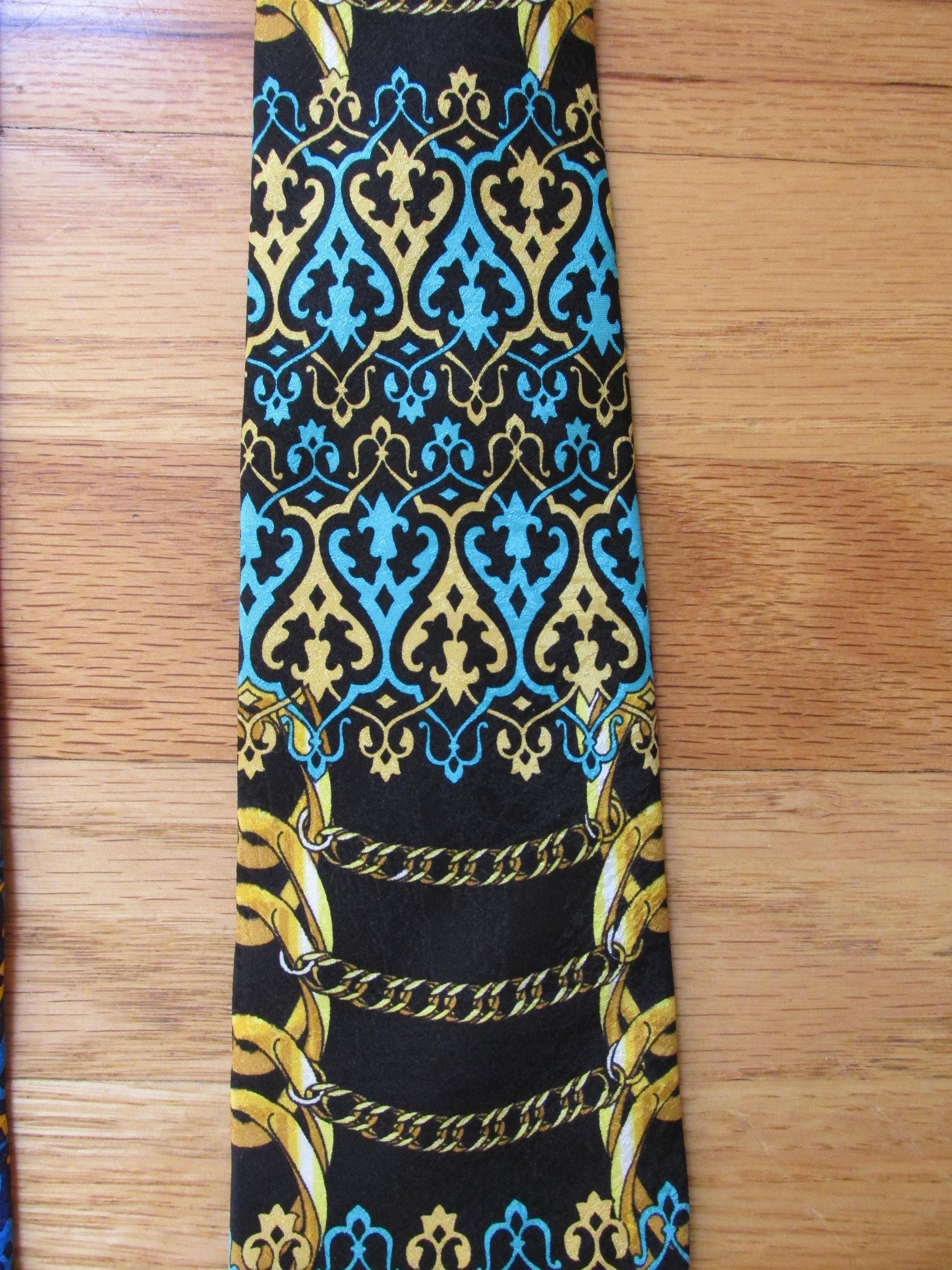 Rush Limbaugh Vintage Silk Ties - Matching Set, Blue & Black Chain Link ...
