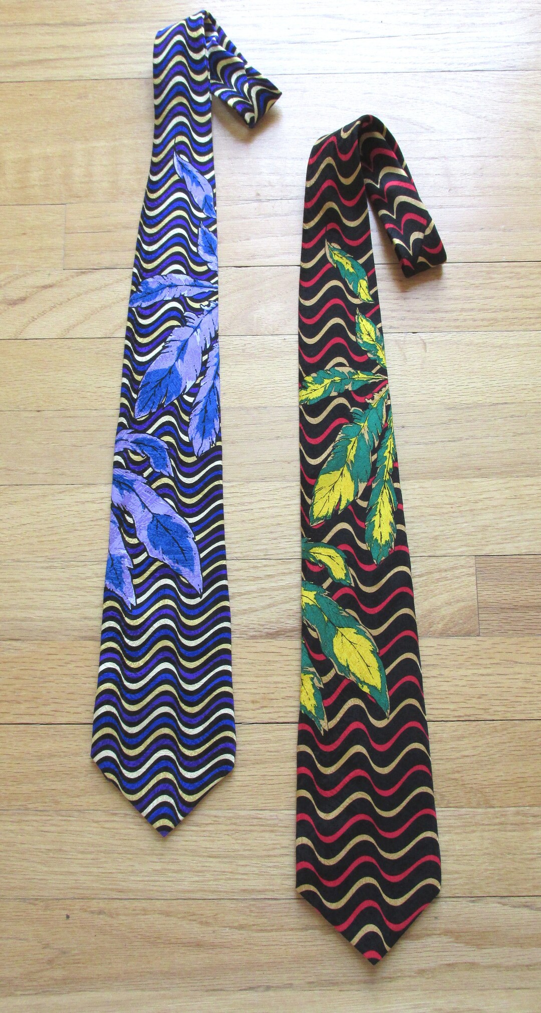Rush Limbaugh Vintage Silk Ties - Matching Set, Purple and Red Waves ...