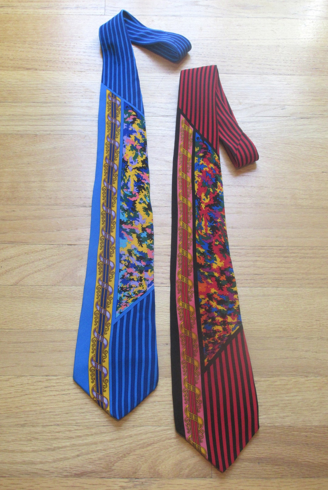 Rush Limbaugh Vintage Silk Ties Matching Set, Blue or Red Geometric ...