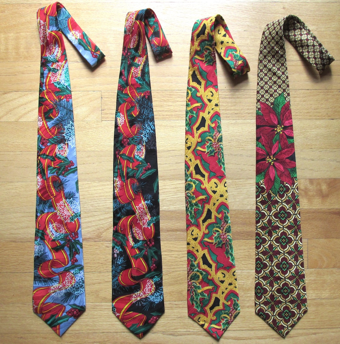 Vintage Rush Limbaugh Silk Christmas Ties: Set of Four Holiday Neckties ...