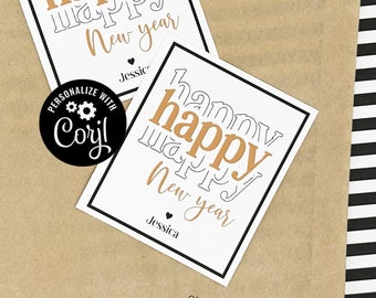 EDITABLE Happy New Year Gift Tags Printable Digital File - Etsy