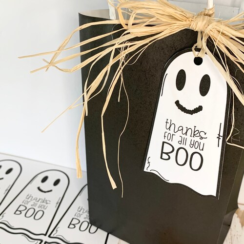 Printable Thanks for All You BOO Ghost Gift Tags for - Etsy