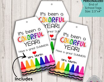 It's been a COLORFUL year...Printable Tags gift tags | Etsy