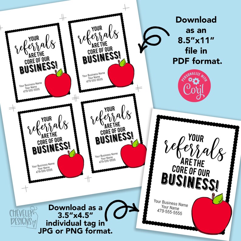 Editable Your Referrals Are the Core of Our Business Apple - Etsy