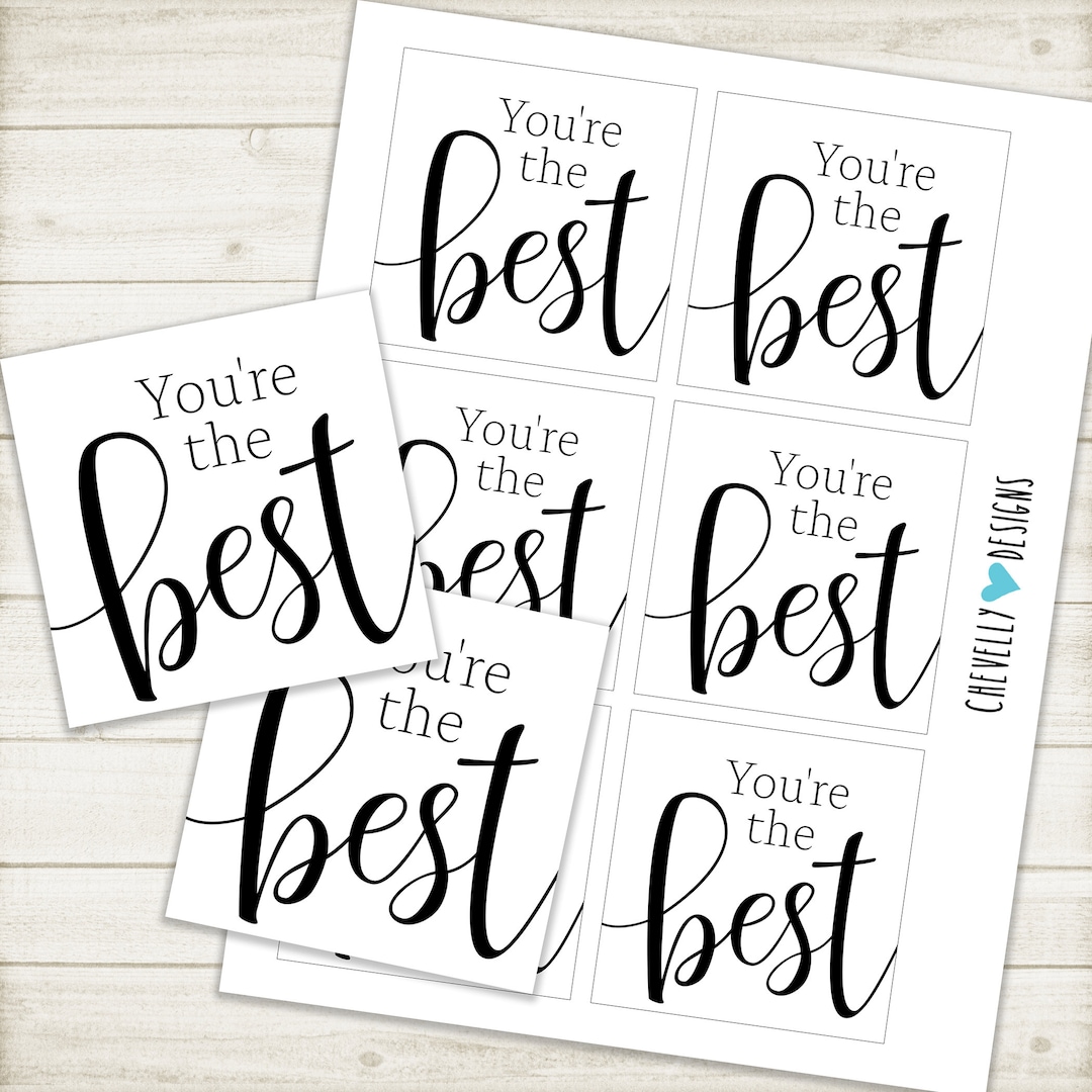 You're the Best Printable Gift Tags - Elegant Thank You (digital ...