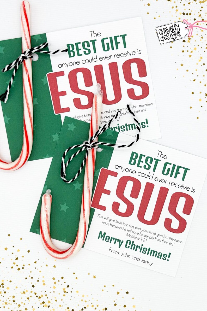 EDITABLE - Best Gift is Jesus - Candy Cane Printable - Christmas Treat ...