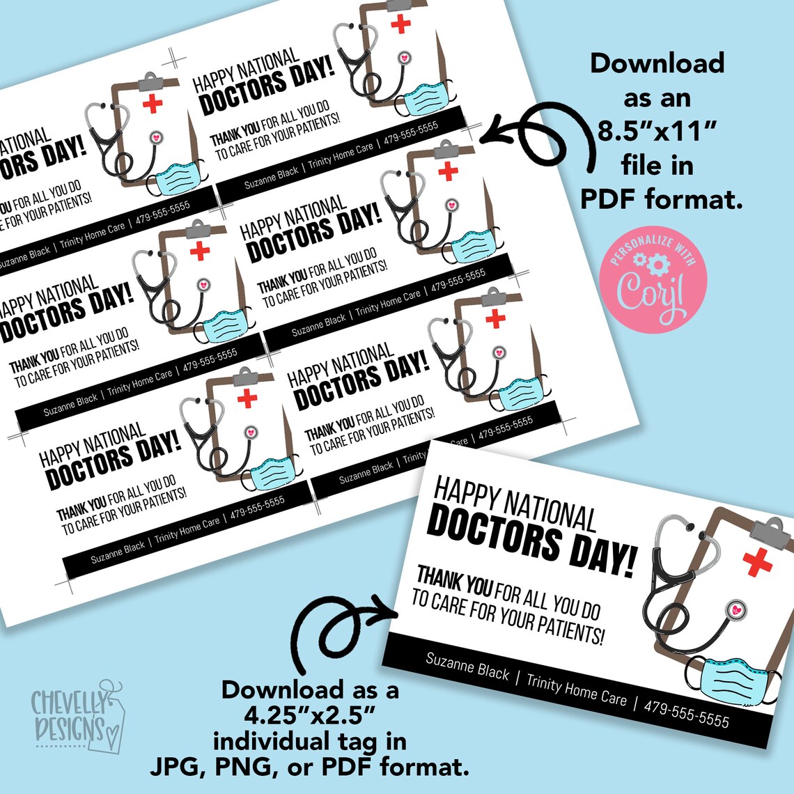 Editable - National Doctors Day Appreciation Gift Tags - Printable ...