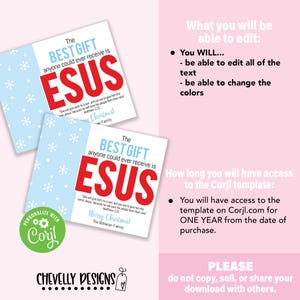 EDITABLE - Best Gift is Jesus - Candy Cane Printable - Gift for ...