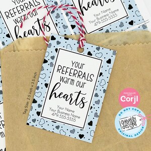 Editable - Your Referrals Warm Our Hearts - Business Marketing Gift ...