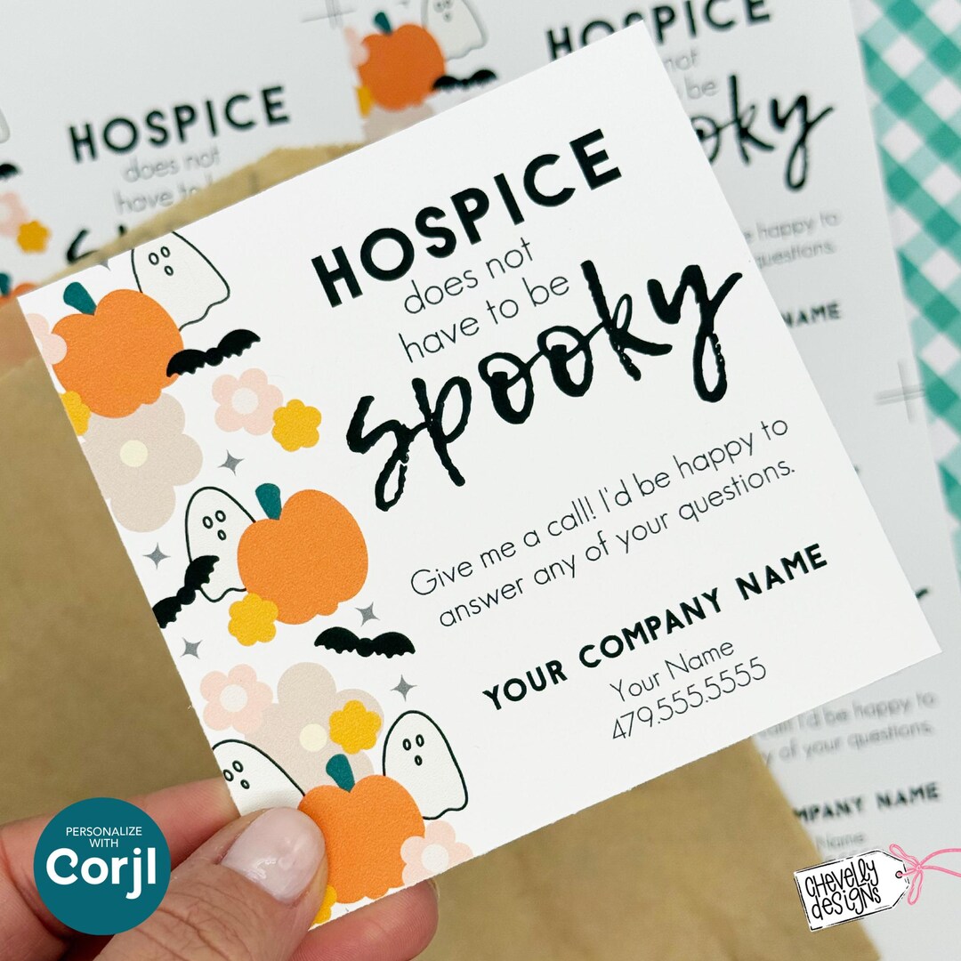 EDITABLE Halloween Referral Gift Tag - Hospice Not Spooky - Printable ...