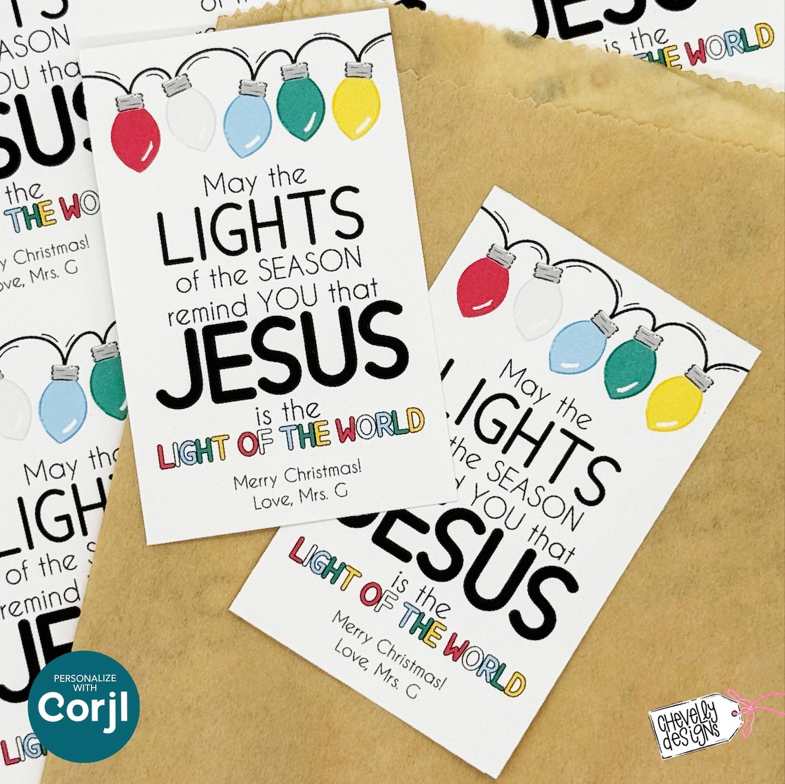 EDITABLE Christmas Gift Tags- Jesus Light of the World, Printable ...