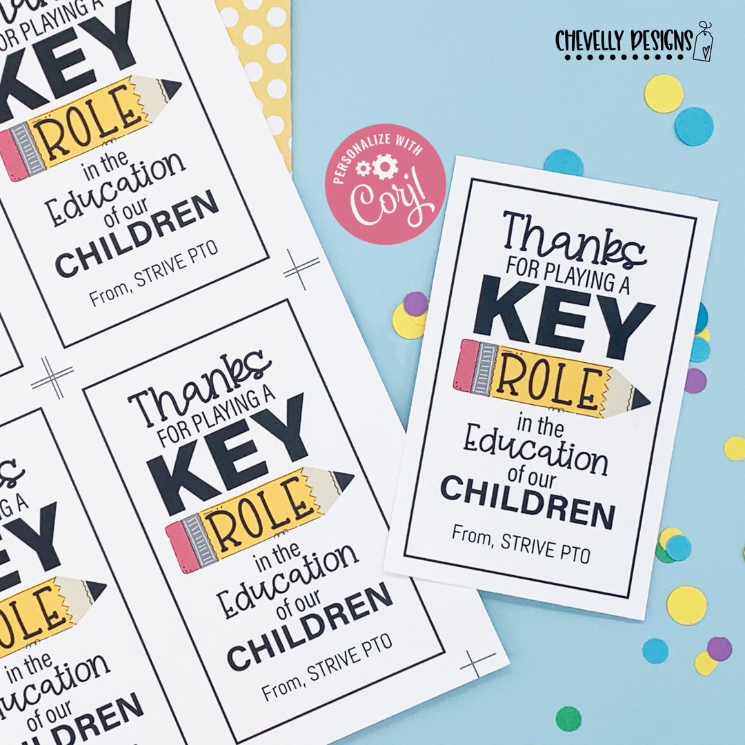 Editable - Key Role in Education - End of School Teacher Appreciation ...