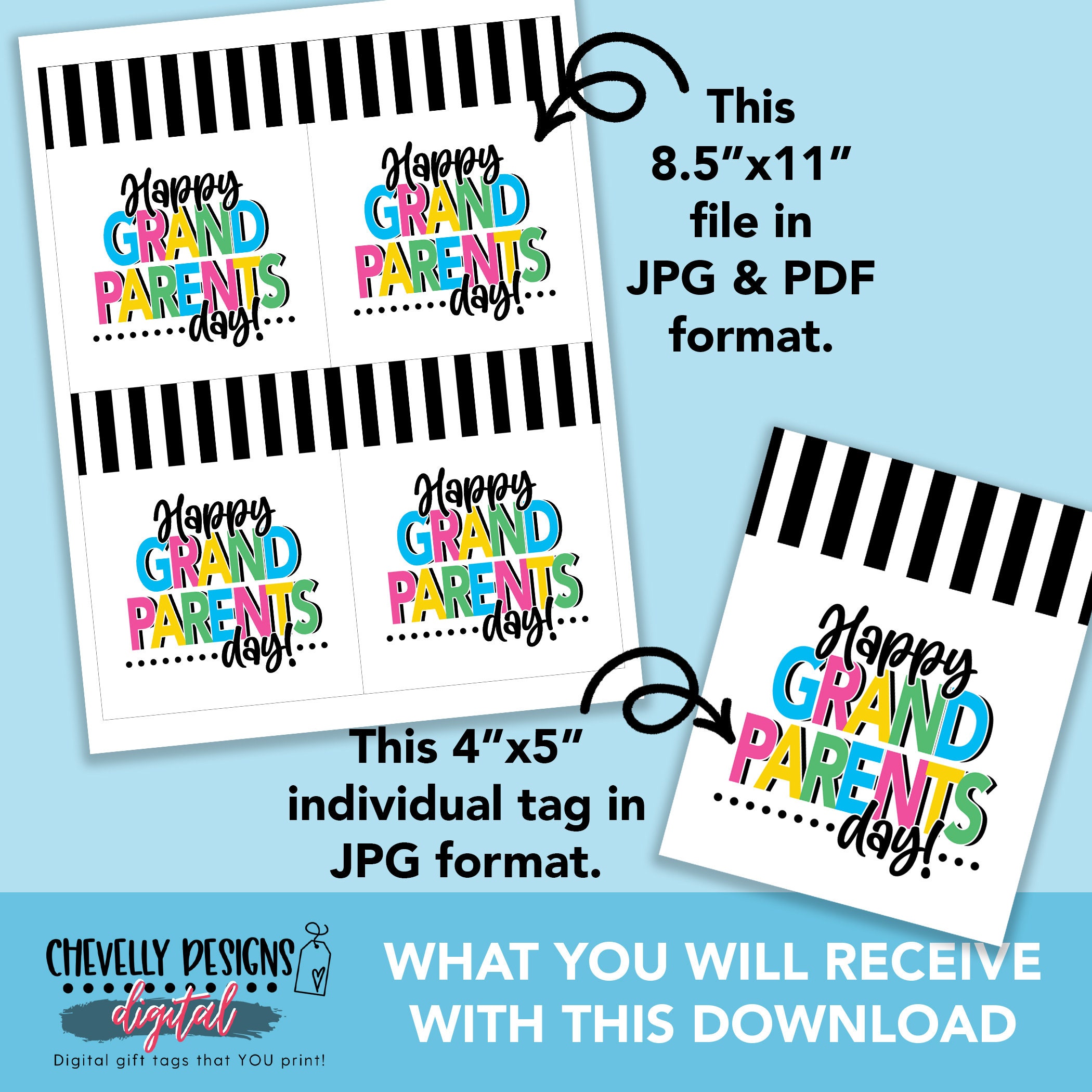 Printable Grandparents Day Gift Tags DIGITAL FILE HT277 - Etsy