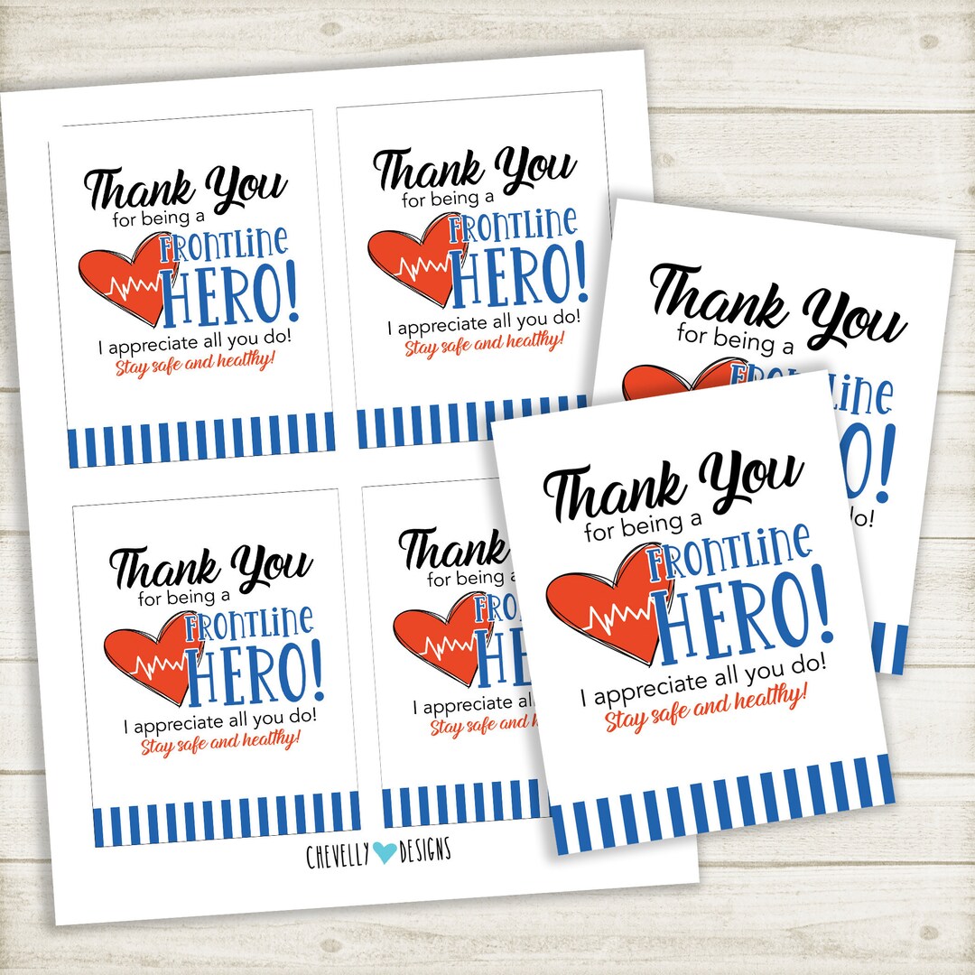 Printable Frontline Worker Appreciation Gift Tag Instant - Etsy