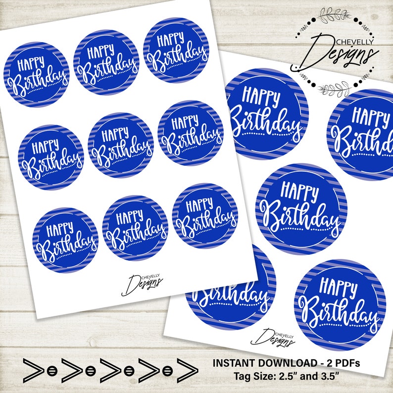 Happy Birthday Cupcake Cake Toppers Printable Digital - Etsy