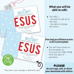 EDITABLE - Best Gift is Jesus - Candy Cane Printable - Gift for ...