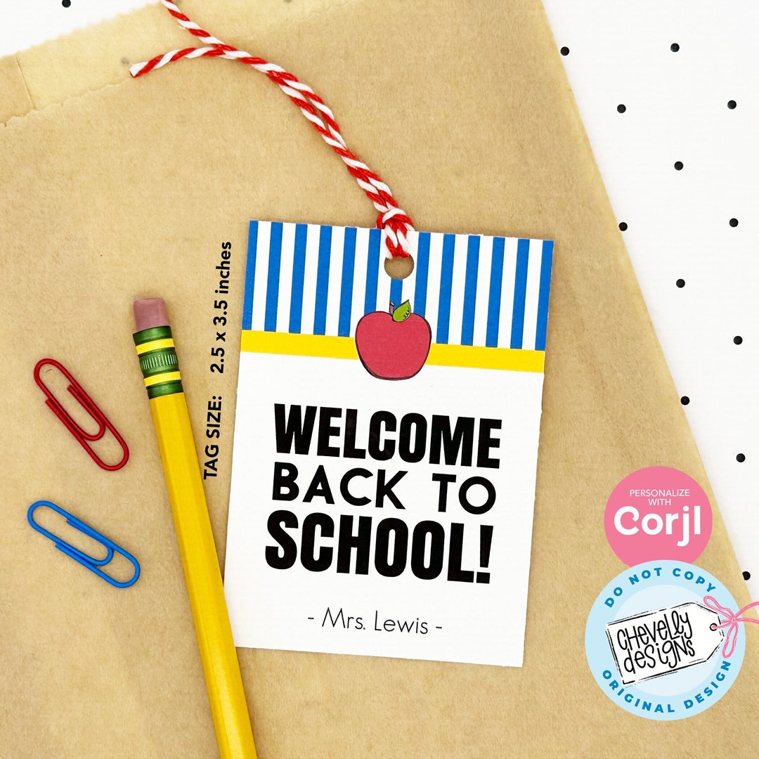 EDITABLE Back to School Gift Tag - Welcome Students or Teachers Gift ...