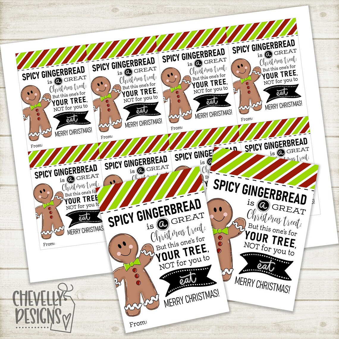 Printable Gingerbread Man Ornament Gift Tags - Etsy