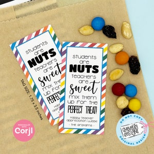 Editable - Students Are Nuts Teachers Are Sweet - Trail Mix ...