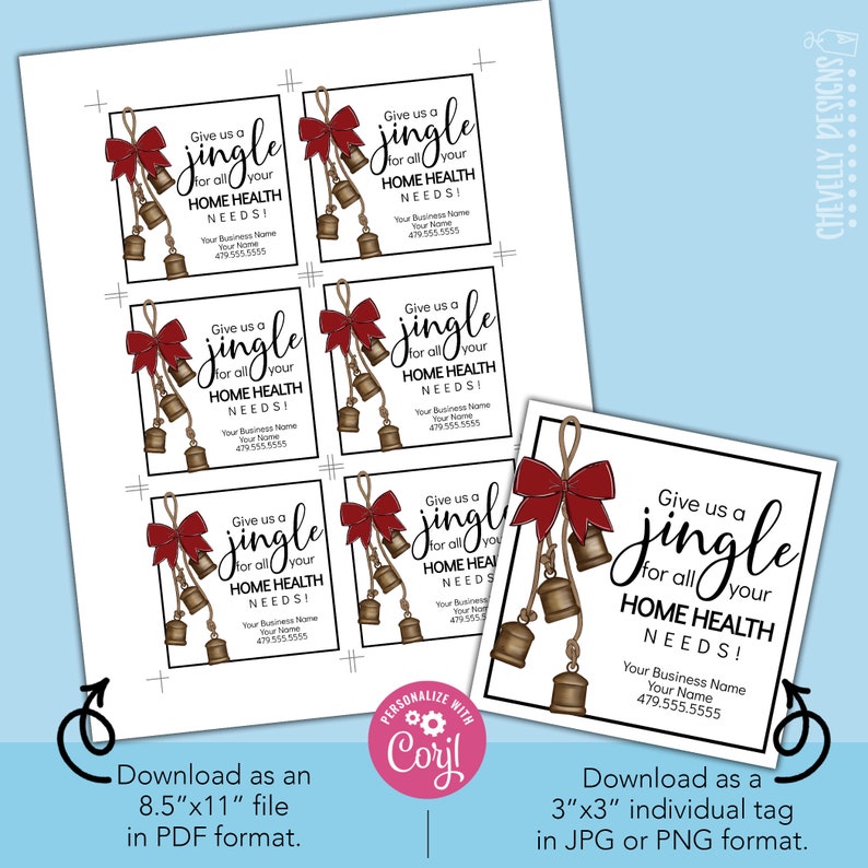 EDITABLE Give Us A Jingle Christmas Business Referral Gift - Etsy
