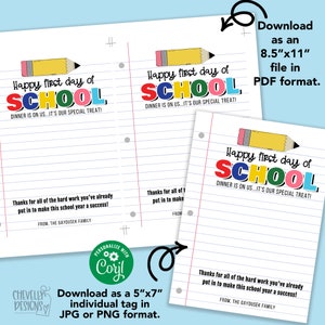Editable Restaurant Gift Card Holder - Back to School - Dinner is on Us ...