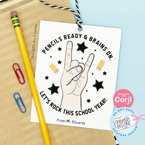 EDITABLE Back to School Gift Tag - Let's Rock This School Year ...