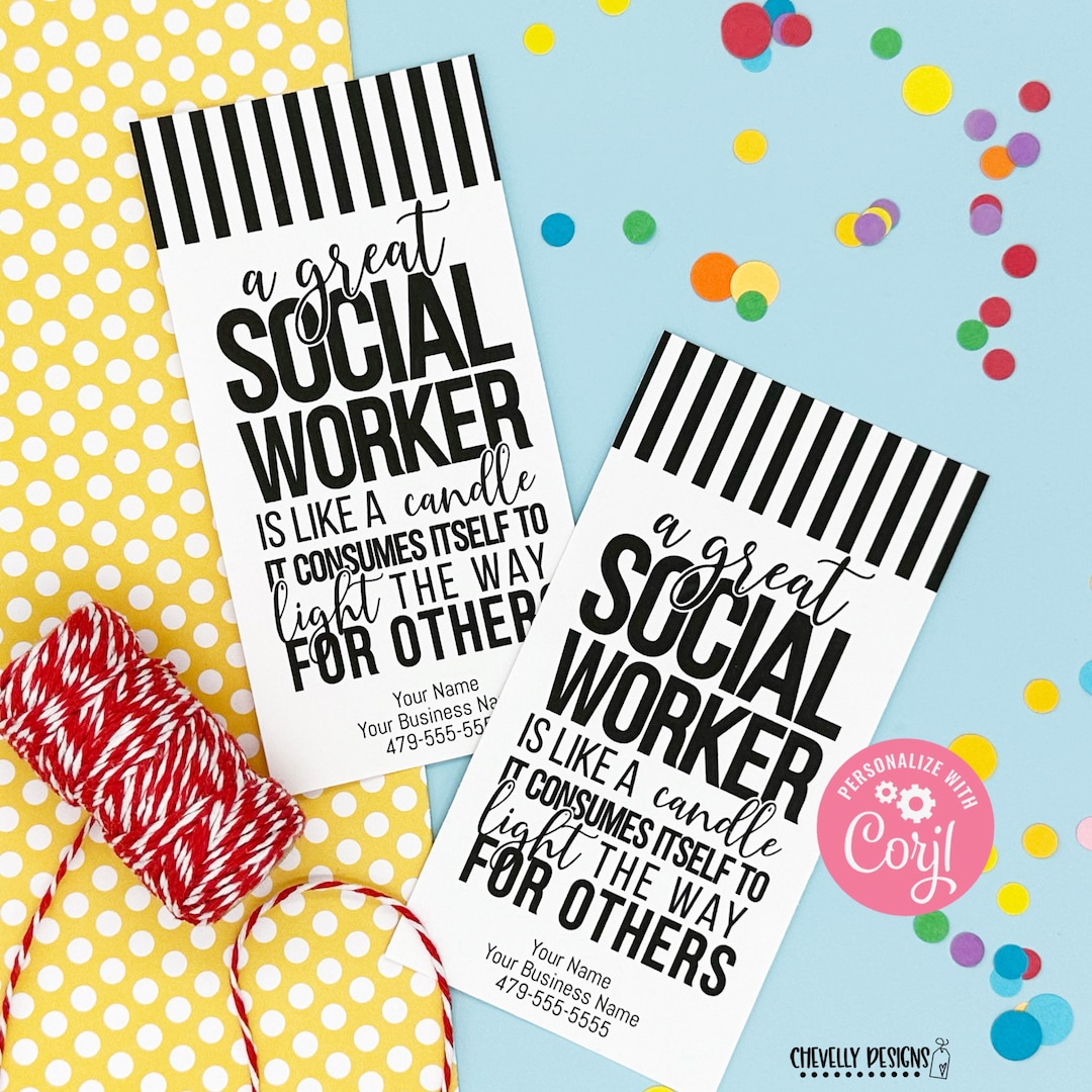 EDITABLE - A Great Social Worker - Appreciation Gift Tags - Printable ...