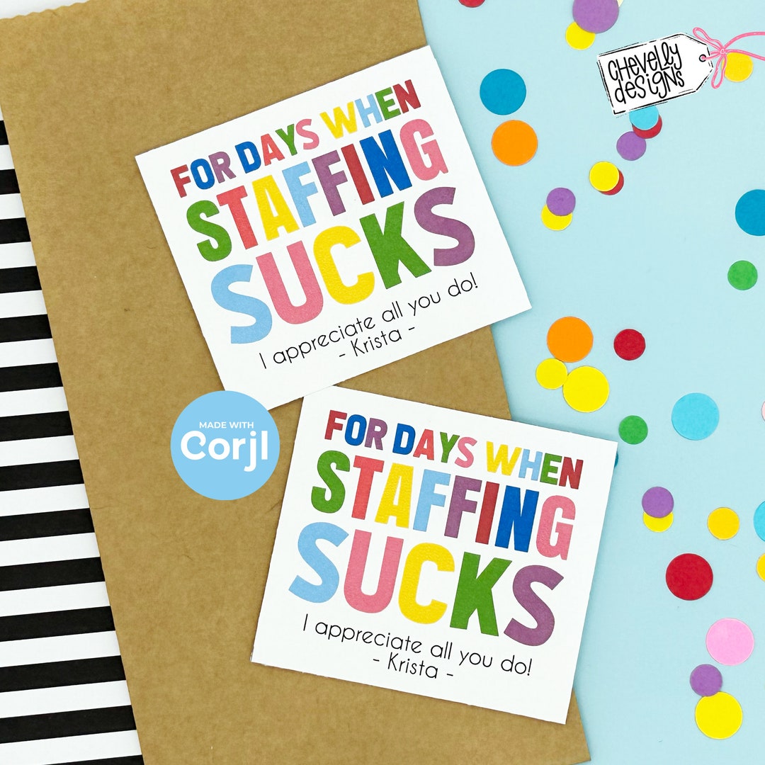 Editable - for Days When Staffing Sucks - Sucker Business Gift Tags ...