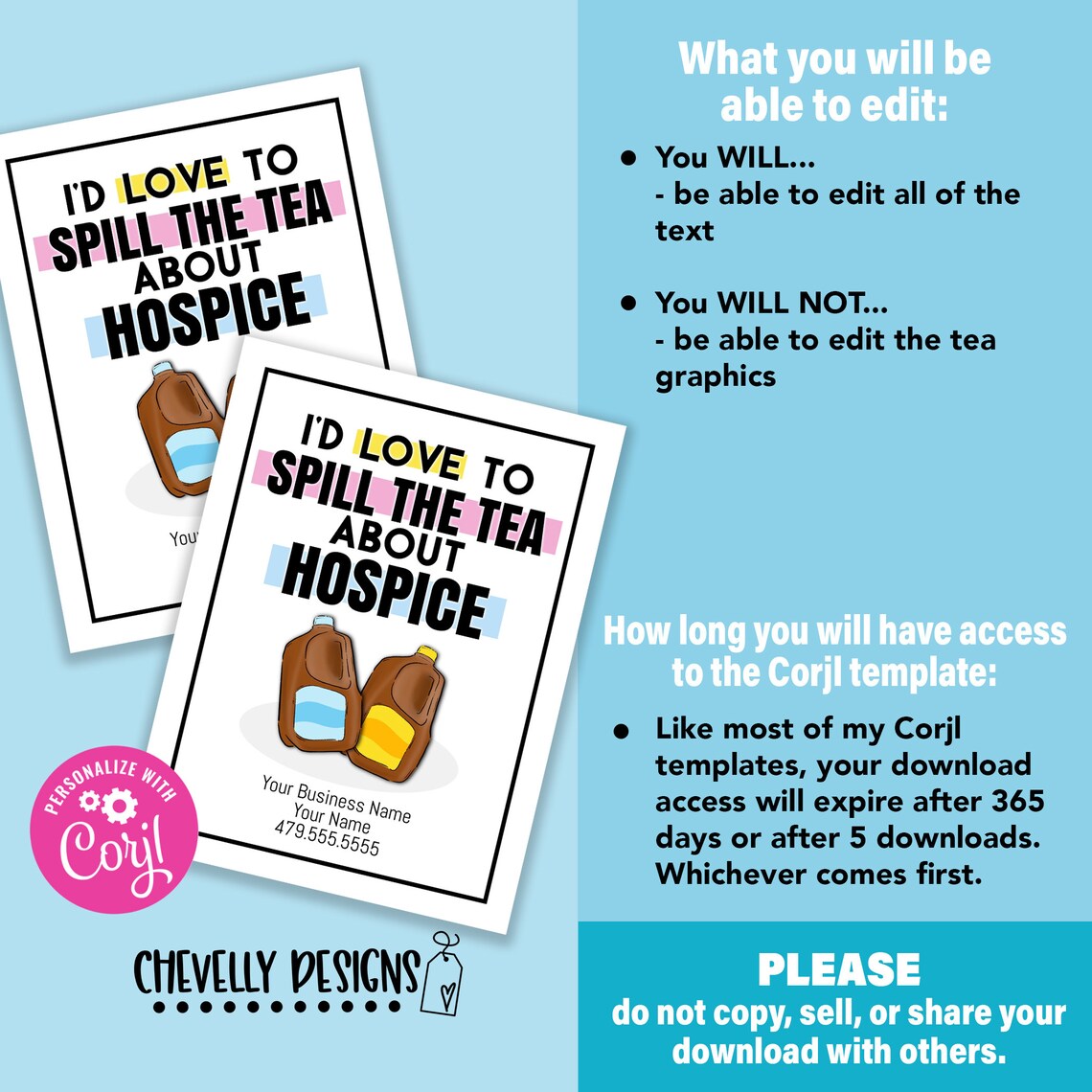 EDITABLE - Spill the Tea - Business Referral Gift Tags for a Jug of Tea ...