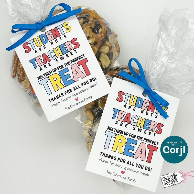 Editable Teacher Appreciation Gift Tag – Trail Mix Gift Tag – Corjl ...
