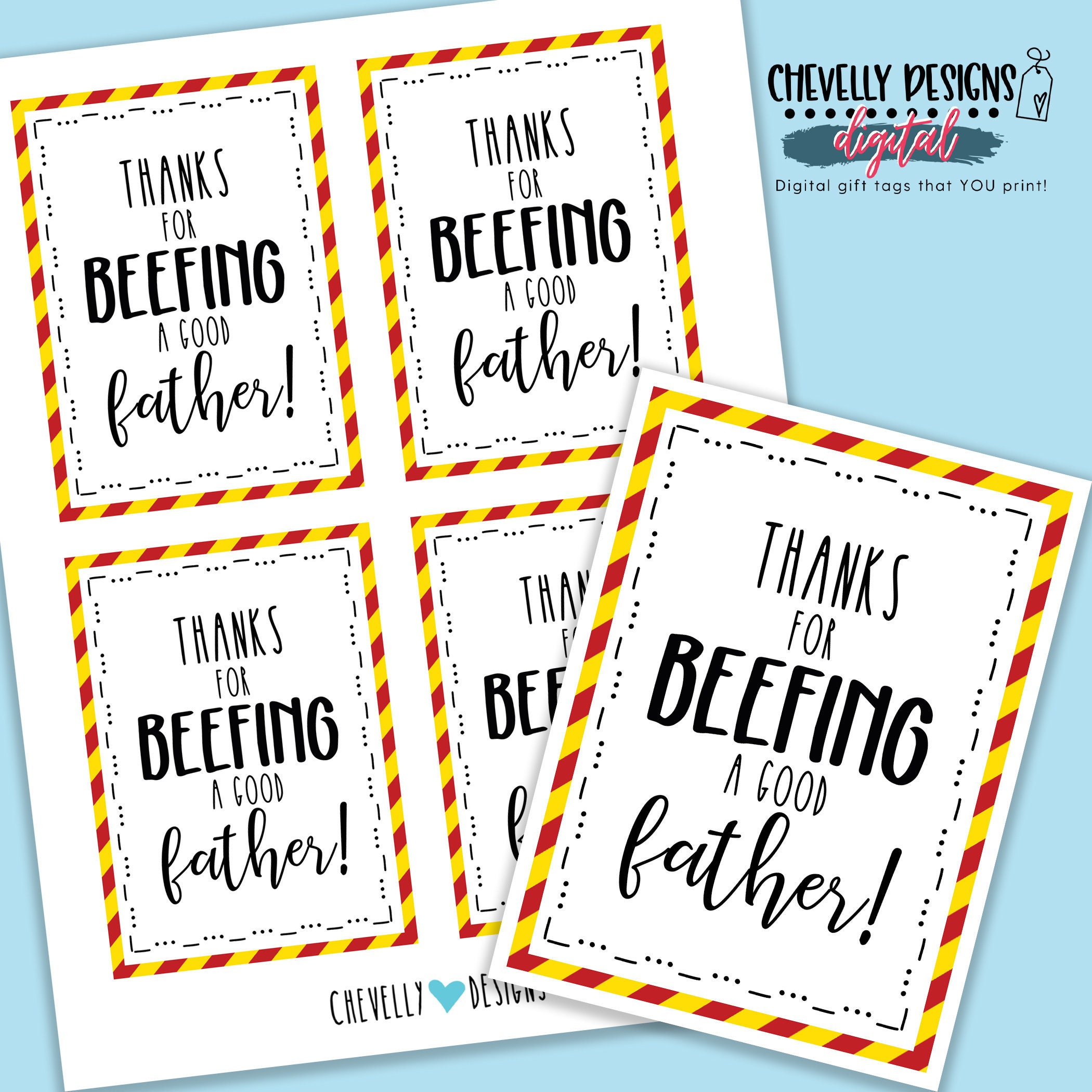 Printable Beef Jerky Gift Tags for Father's Day | Instant Digital ...