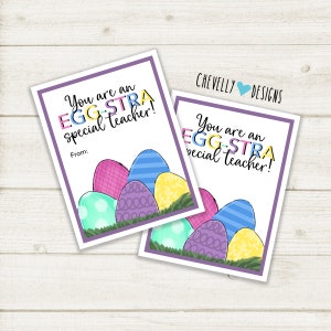 Eggstra Special Teacher Easter Gift Tags Printable - Etsy