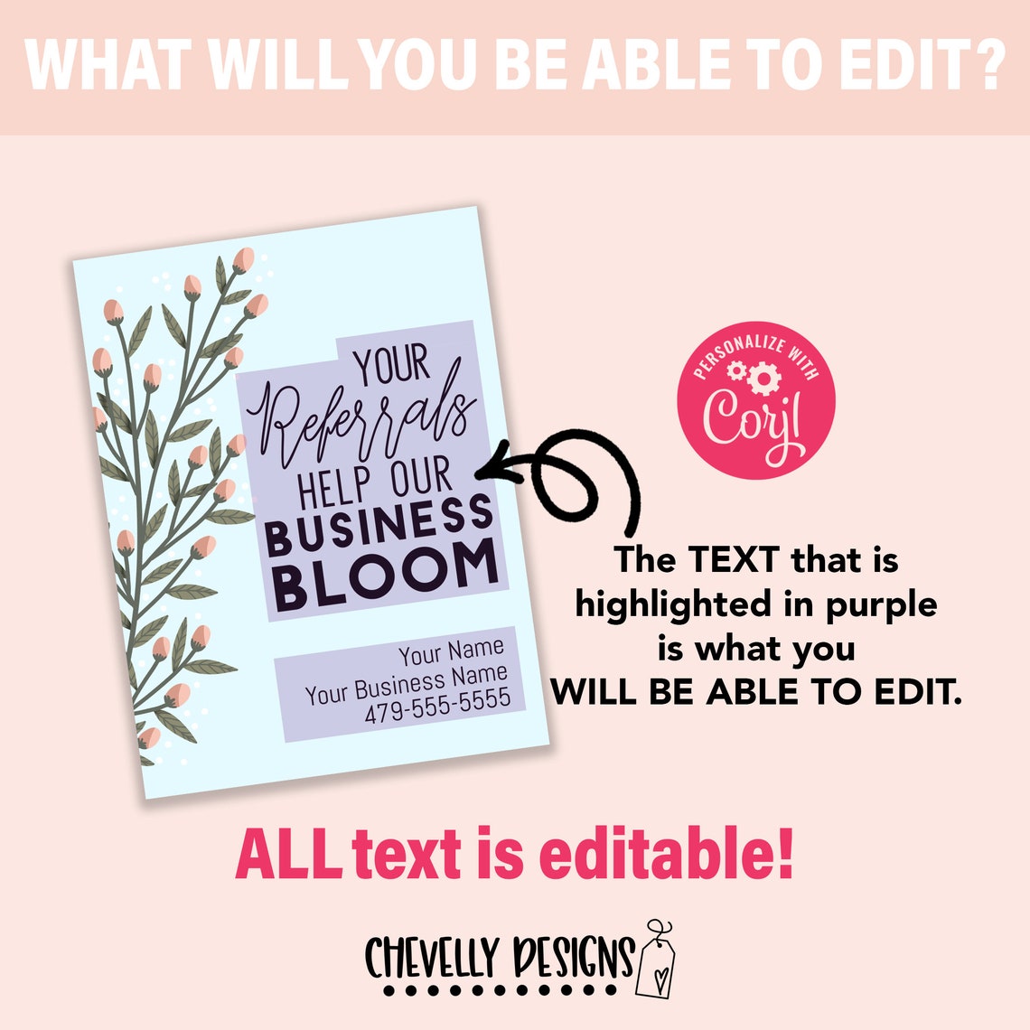 Editable Your Referrals Help Our Business Bloom Spring - Etsy
