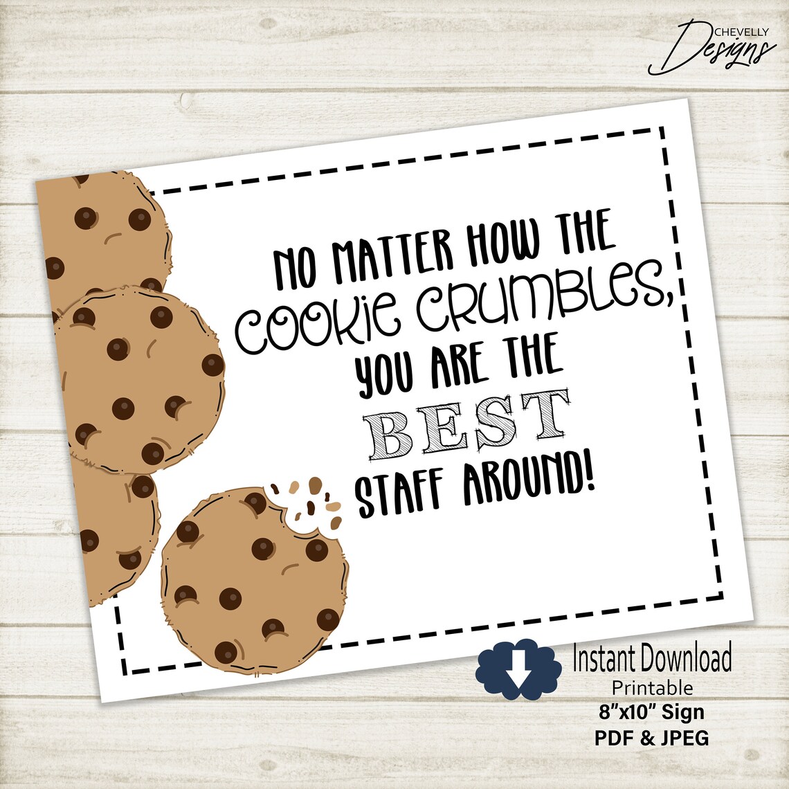 Staff Appreciation Printable Sign 8x10 Digital File COOKIE - Etsy