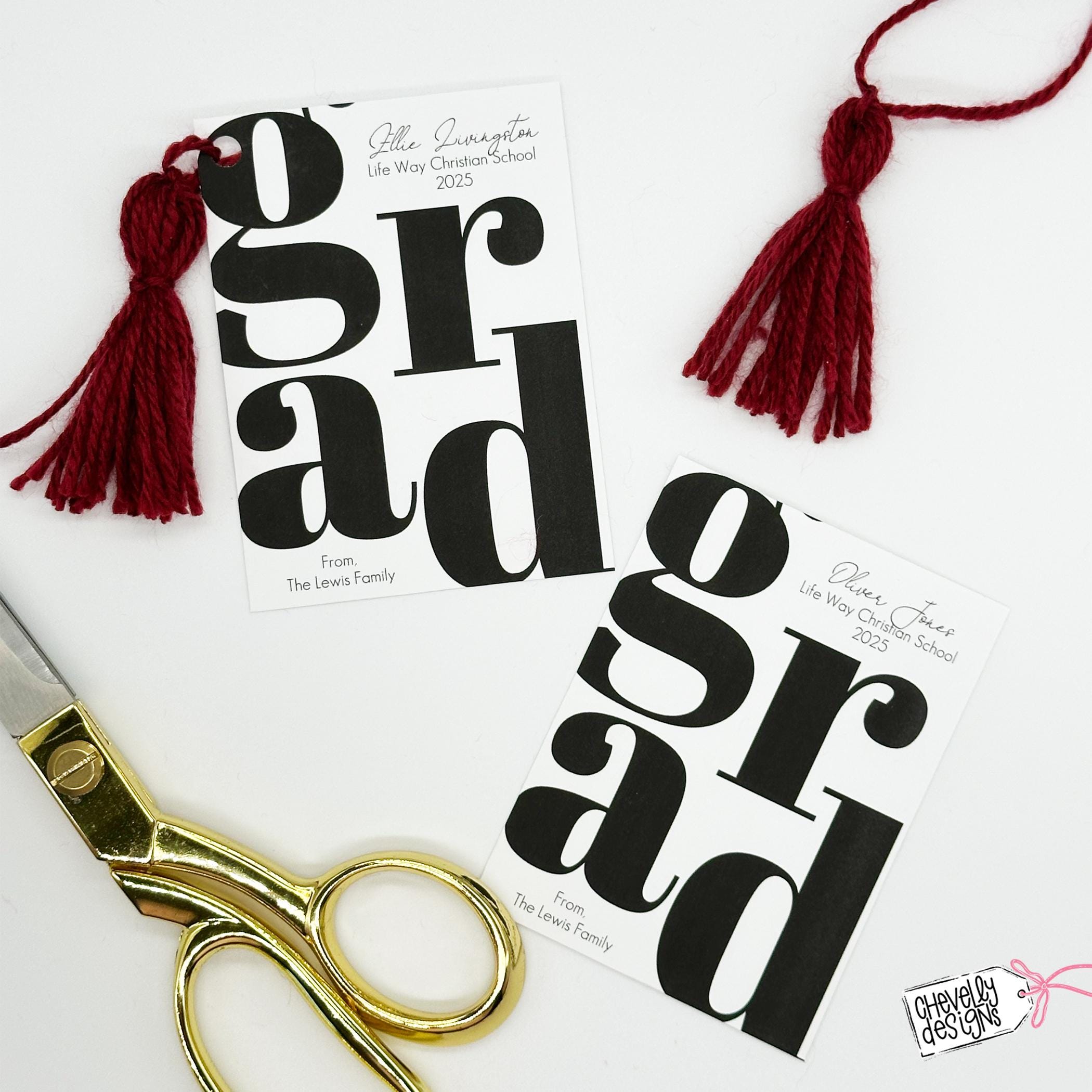 Editable Graduation Gift Tags, Customize the Graduate Name, Year ...