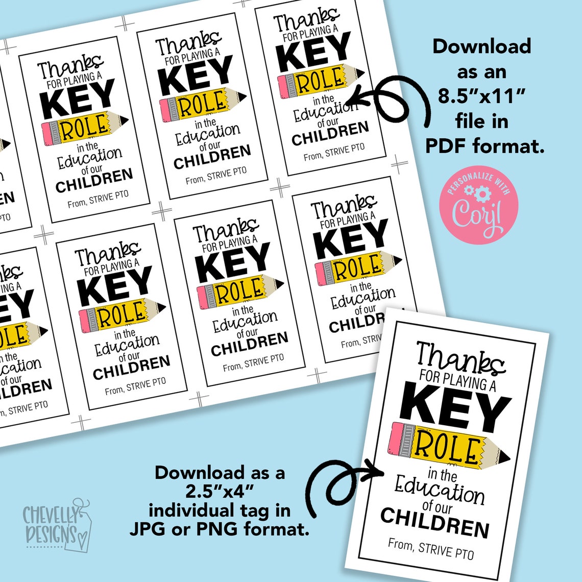 Editable - Key Role in Education - End of School Teacher Appreciation ...