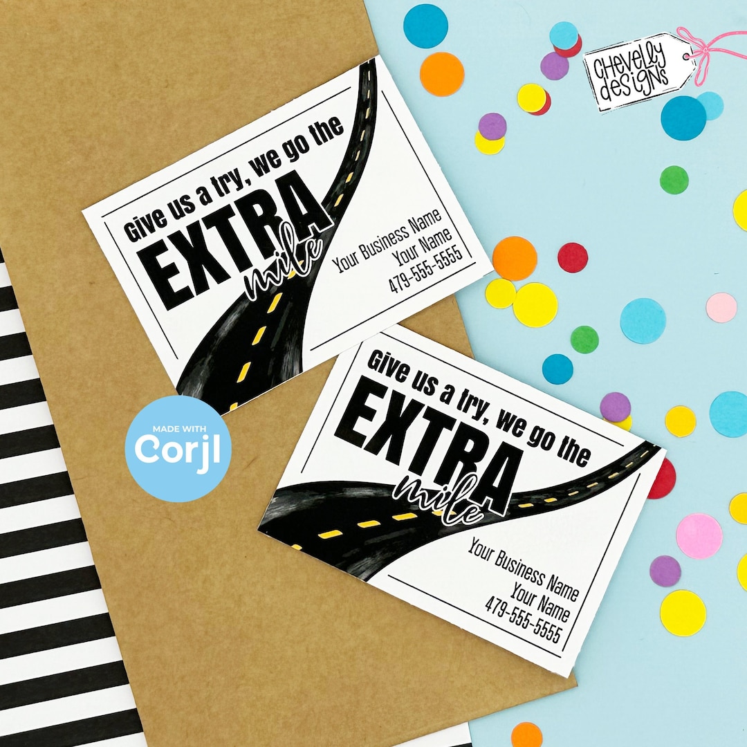 Editable - We Go the Extra Mile - Gum Gift Tags - Business Referral ...
