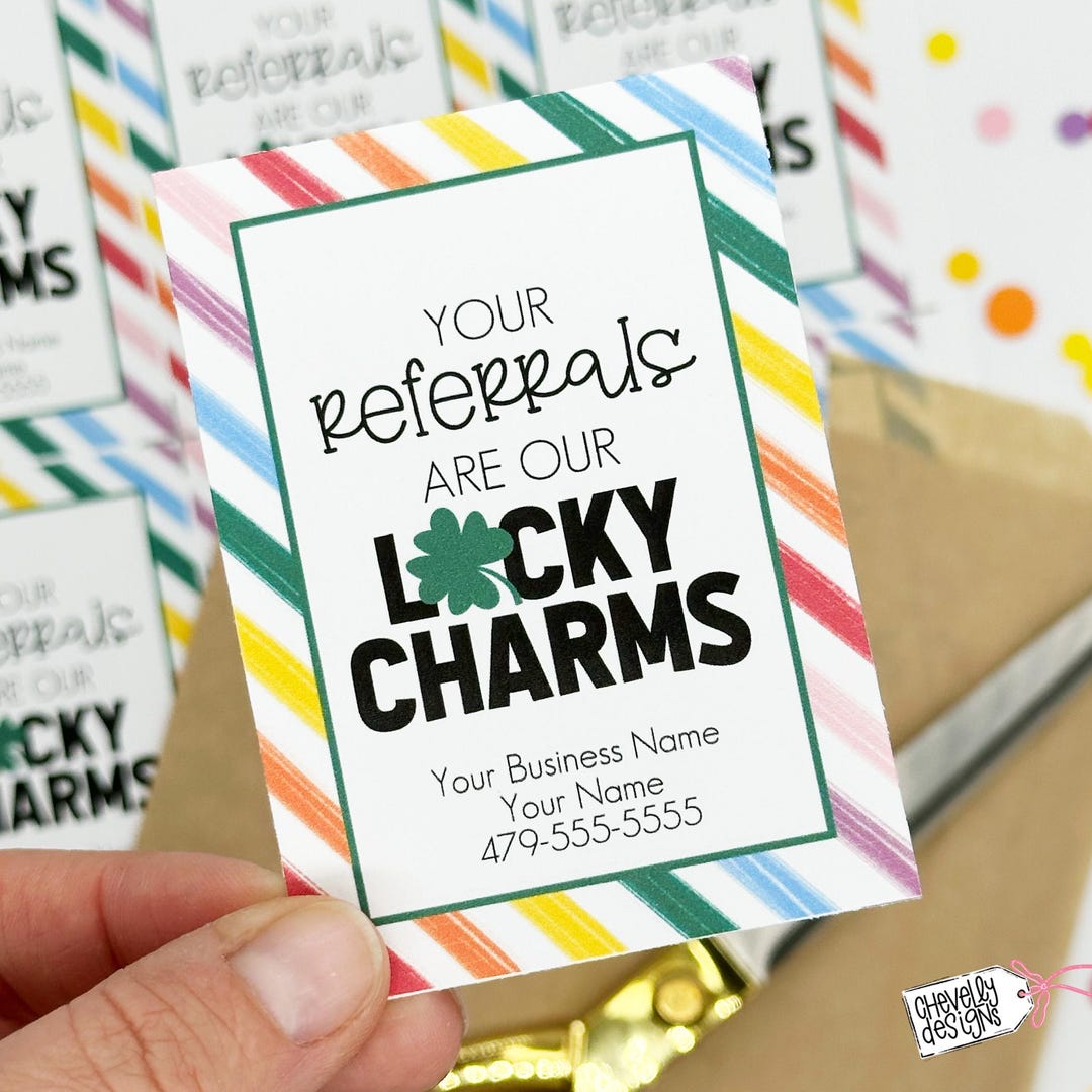 Editable - Your Referrals Are Our Lucky Charms, St. Patrick's Day ...