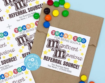 Editable Fruit Snack Referral Gift Tags for Business Marketing ...