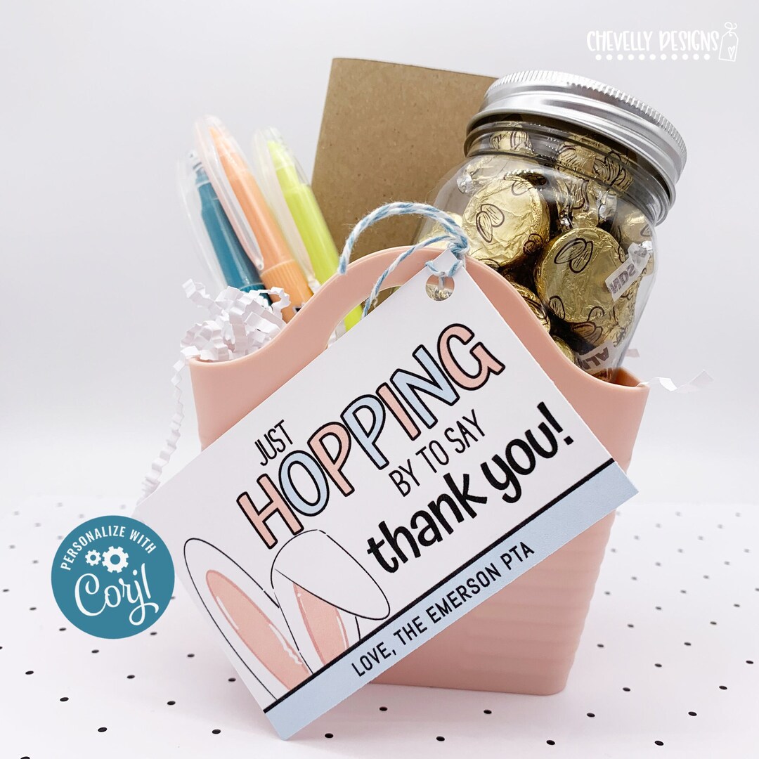 Editable Just Hopping by to Say Thank You Easter Bunny Appreciation ...